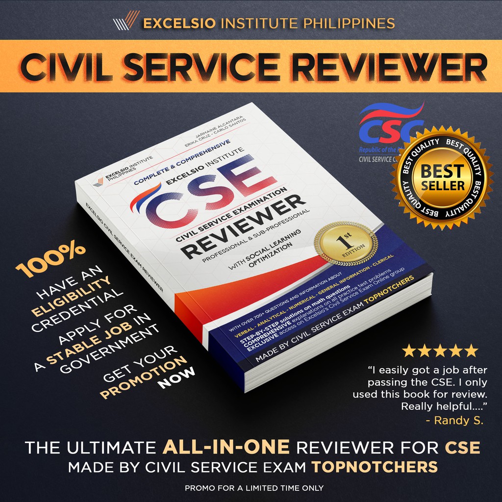 Download Excelsio Civil Service Exam Reviewer Edition 2022 PDF PRC