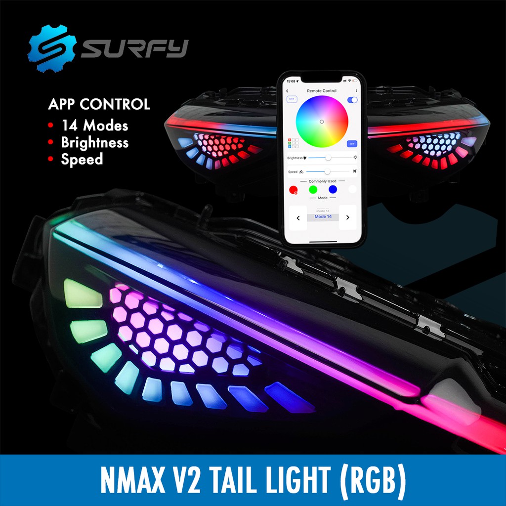 Nmax V2 Tail Light By App Control Rgb Smoke Flowing Led Lighting Plug ...