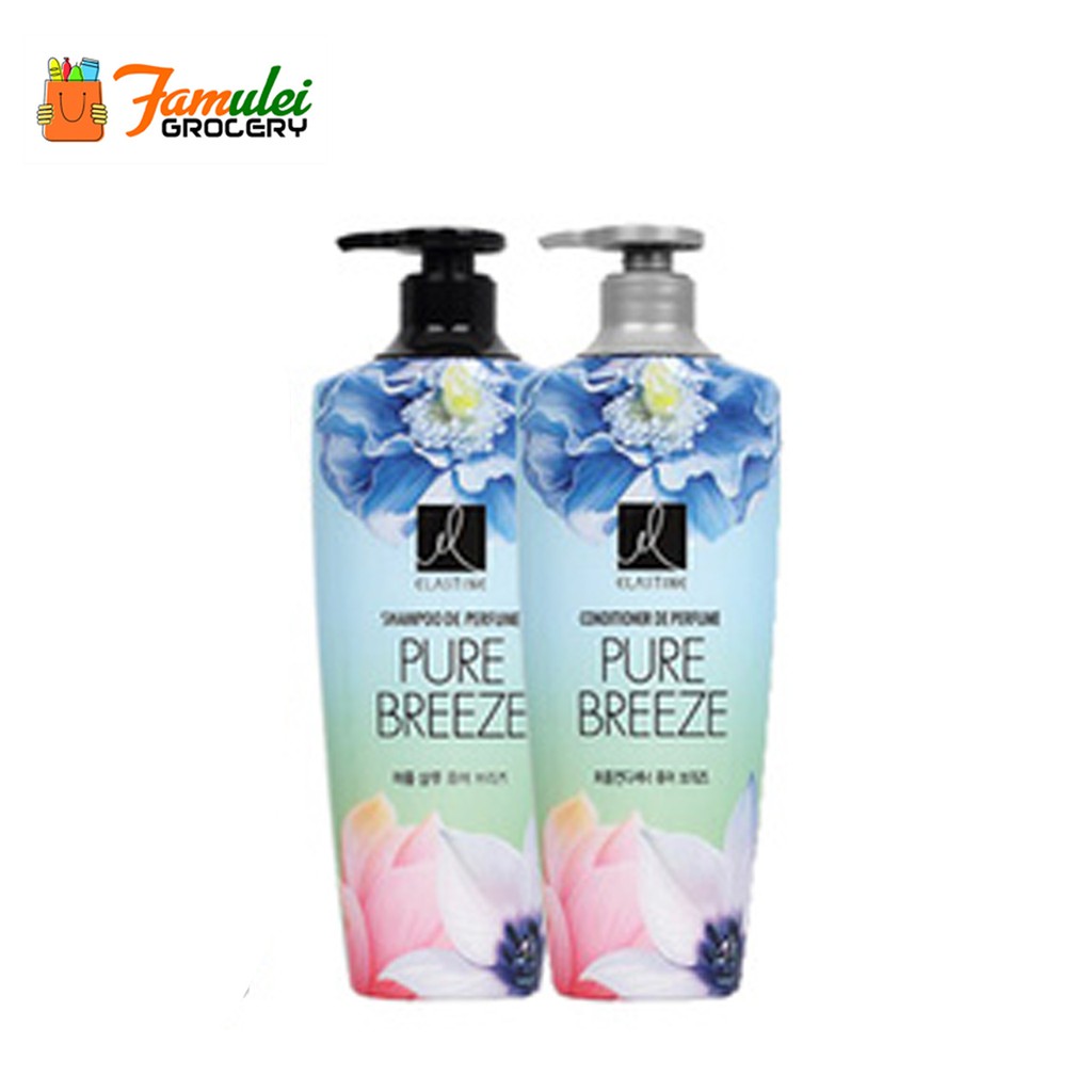 Elastine Pure Breeze Perfumed Conditioner/Shampoo 600ml | Shopee ...