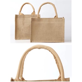 Abaca Tote Bag Burlap Linen Jute Hemp Thick Handle Handbag Eco Friendly ...
