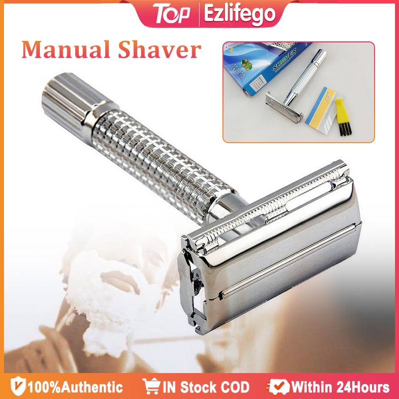 Manual Shaver For Men, Classic Stainless Steel Safety Razor Shaver With ...