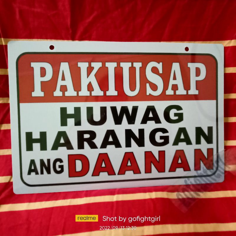 Pakiusap Huwag Harangan ang Daanan Signage PVC Plastic (Like ID) Size ...