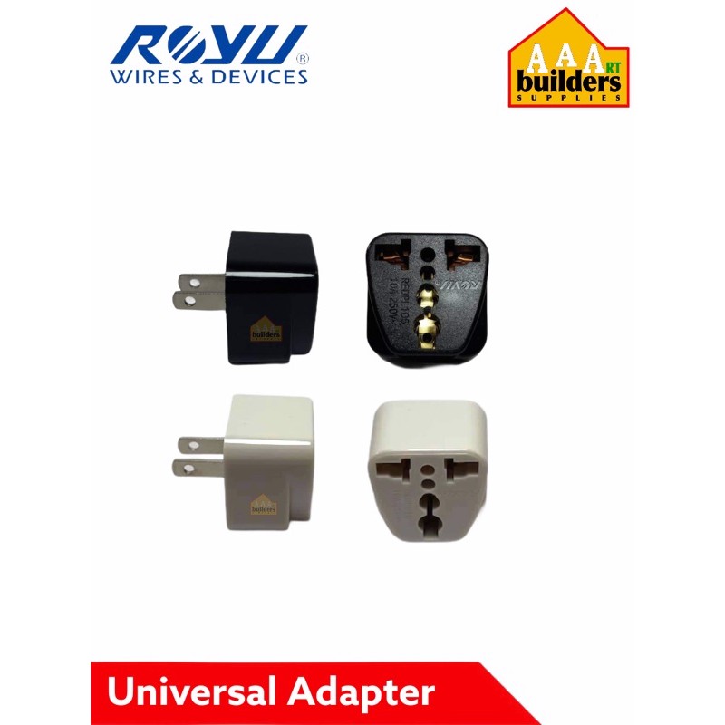 Universal Adapter 10A 250V Royu Black White | Shopee Philippines