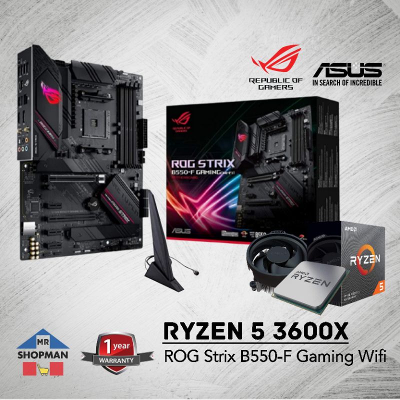 AMD Ryzen 5 3600X Processor w/ Asus Rog Strix B550F Gaming Wifi B550 F ...