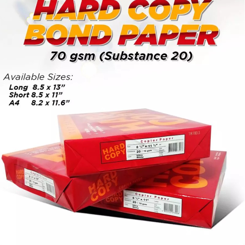 Hard Copy Bond Paper Legal Size 8 5 x 13 Shopee Philippines