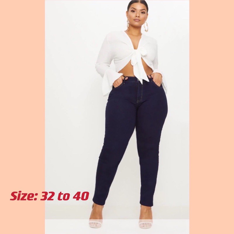 Black or Navy Blue Stretchable Denim Jeans High Waisted Maong Pants for ...