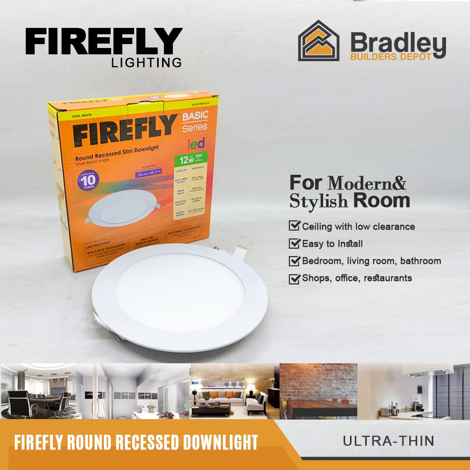 Firefly LED Round Recessed Downlight (Ultra-Thin) | Shopee Philippines