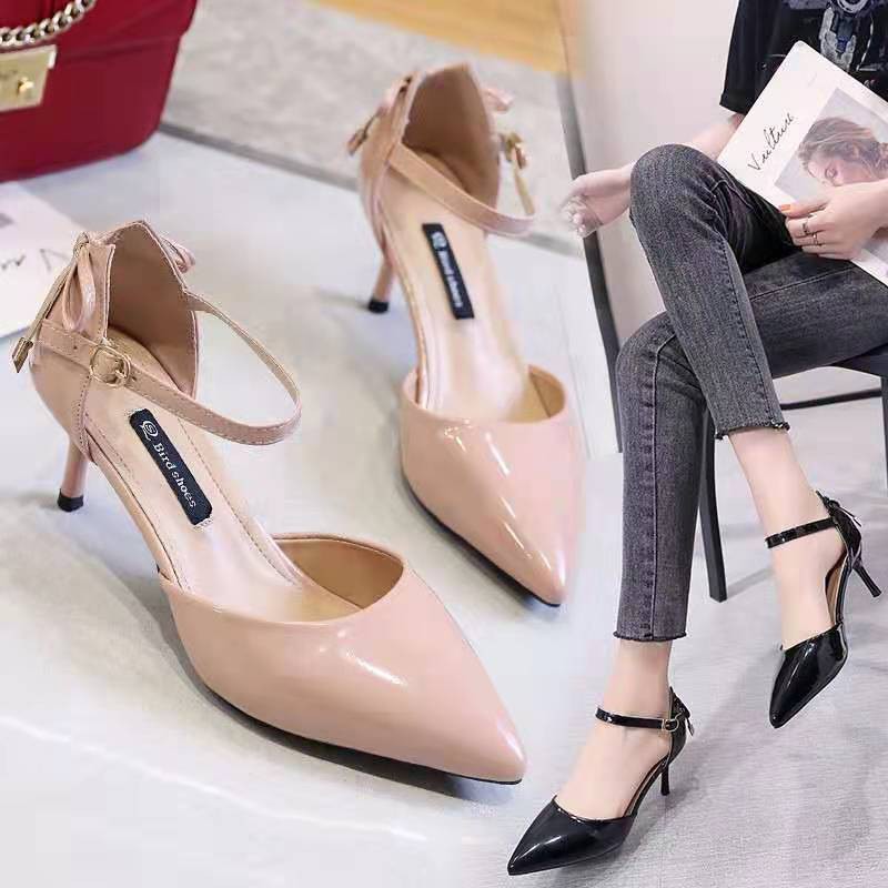 Black Pointed Toe Office Work Low Heels Shoes | Shopee Philippines