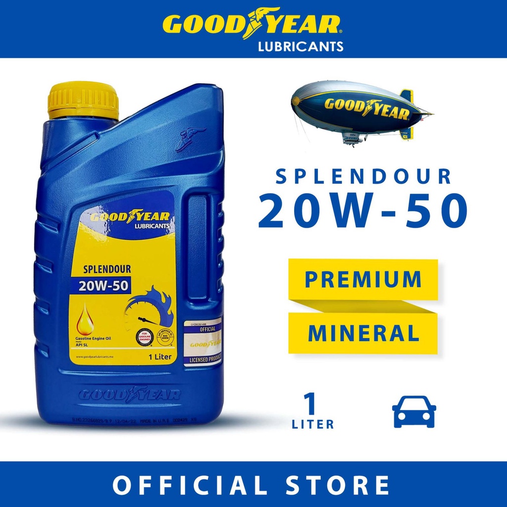 GOODYEAR Premium Mineral SPLENDOUR 20W50 Gasoline Engine Oil (1 Liter ...