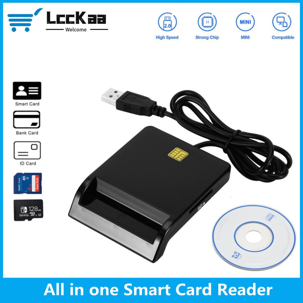 LccKaa All in 1 USB SIM Smart Card Reader for Bank Card IC/ID EMV SD TF ...