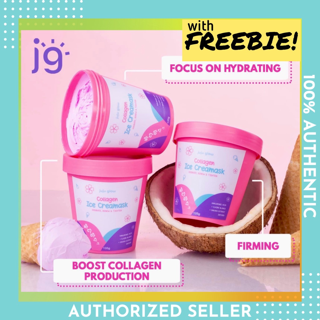(with FREEBIE!) JUJU GLOW Collagen Icecream mask 135g | Shopee Philippines