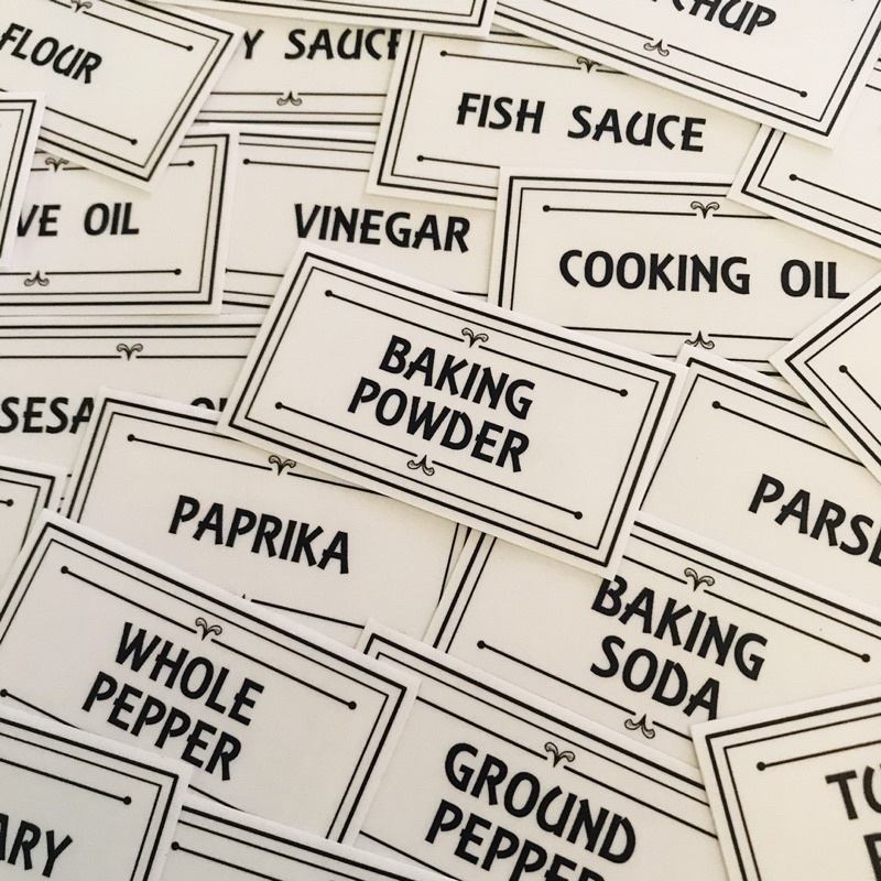 Condiment Sticker, Kitchen Labels, Waterproof, Vinyl Sticker *SOLD per ...