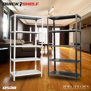 QUICK SHELF Heavy-Duty Metal Shelving Adjustable White/ Hammertone 4 ...