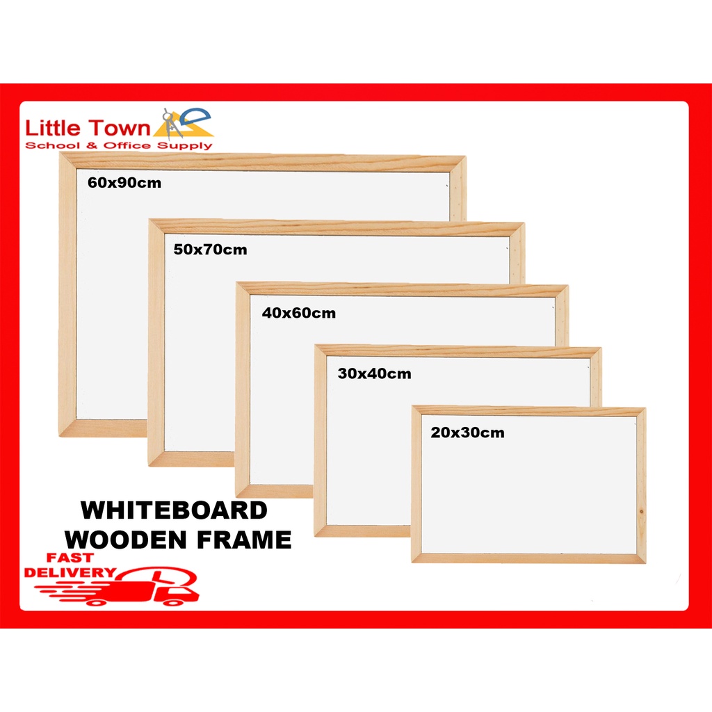 Whiteboard wooden frame writing and drawing board | Shopee Philippines