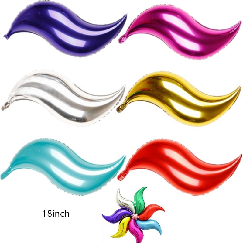 2Pcs S shape foil balloon 18 inch / 24inch Wave balloon Mermaid Tail ...