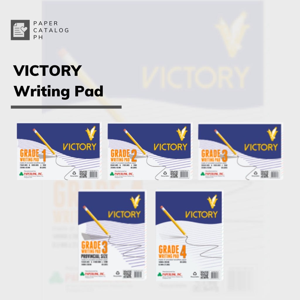 VICTORY Grades 1 2 3 4 Writing Pad Paper (60gsm) (80 Leaves) | Shopee ...