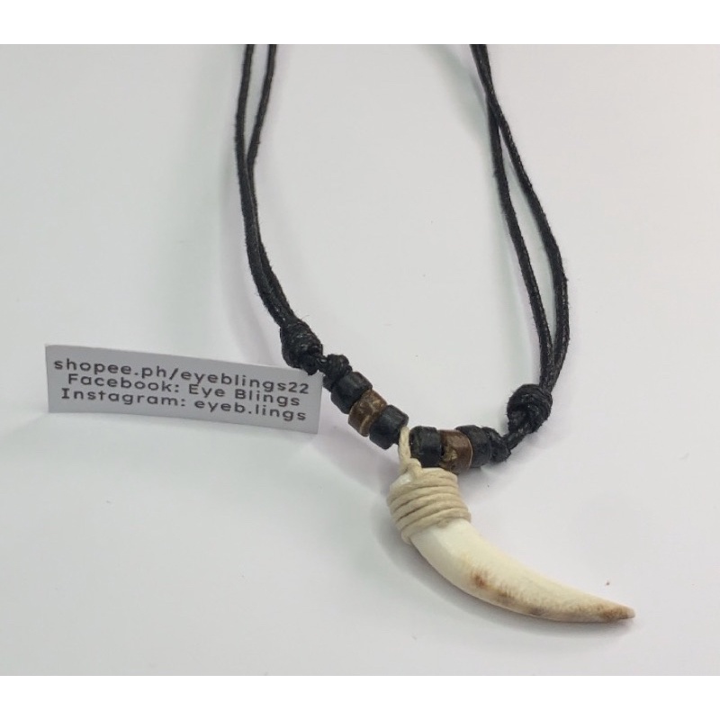 Adjustable Necklace small shark tooth knot with abaca | Shopee Philippines