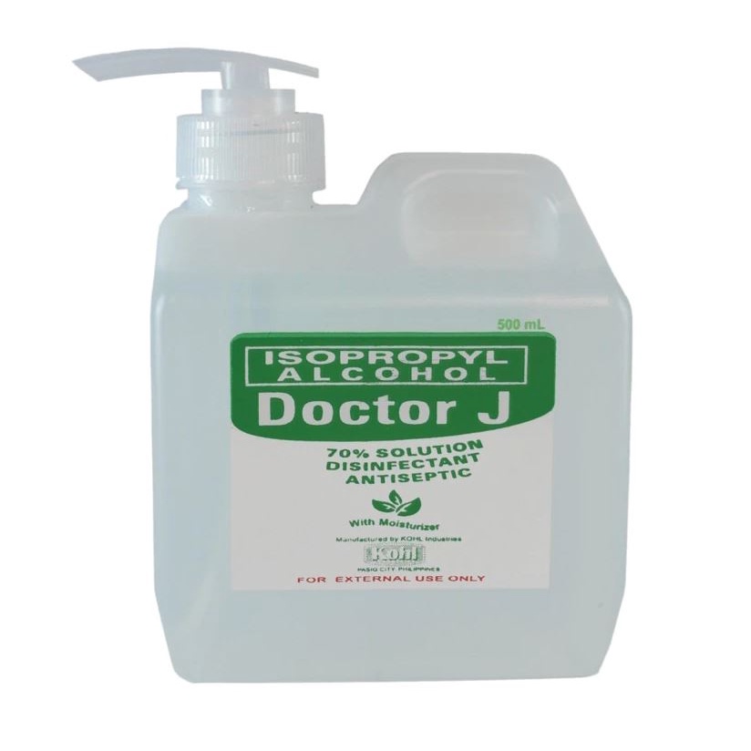 DOCTOR J Isopropyl Alcohol 70% 500ml Pump | Shopee Philippines