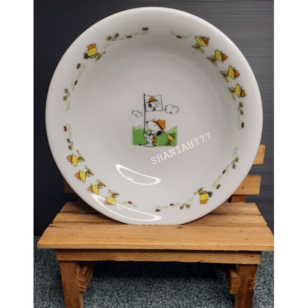 Vintage PEANUTS Calbee UFS SNOOPY Woodstock Porcelain Cereal Bowl ...