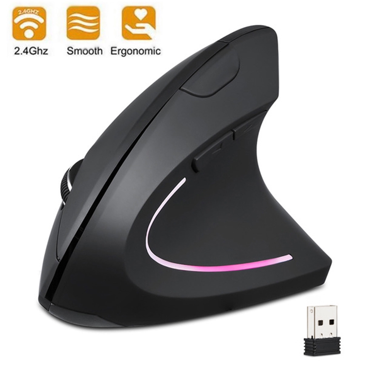 Ergonomic Vertical Mouse Wireless 1600 DPI USB Optical Computer Mouse ...