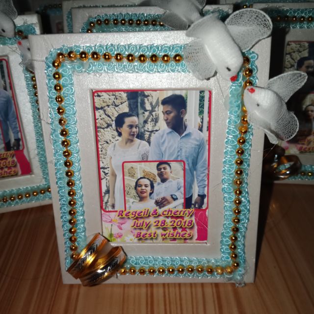 Wedding giveaways frame with stand. | Shopee Philippines