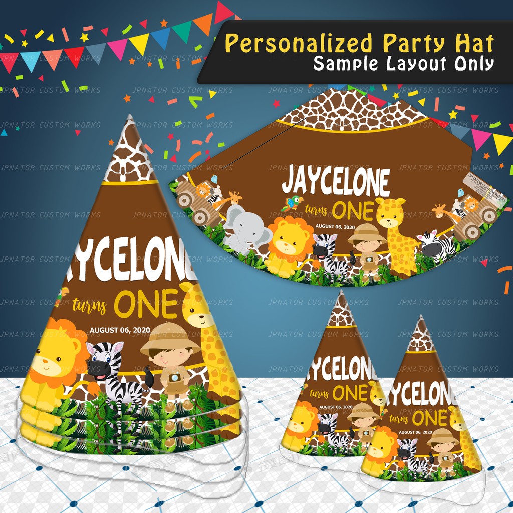 SAFARI Party Hat | Personalized Party Hat | Shopee Philippines