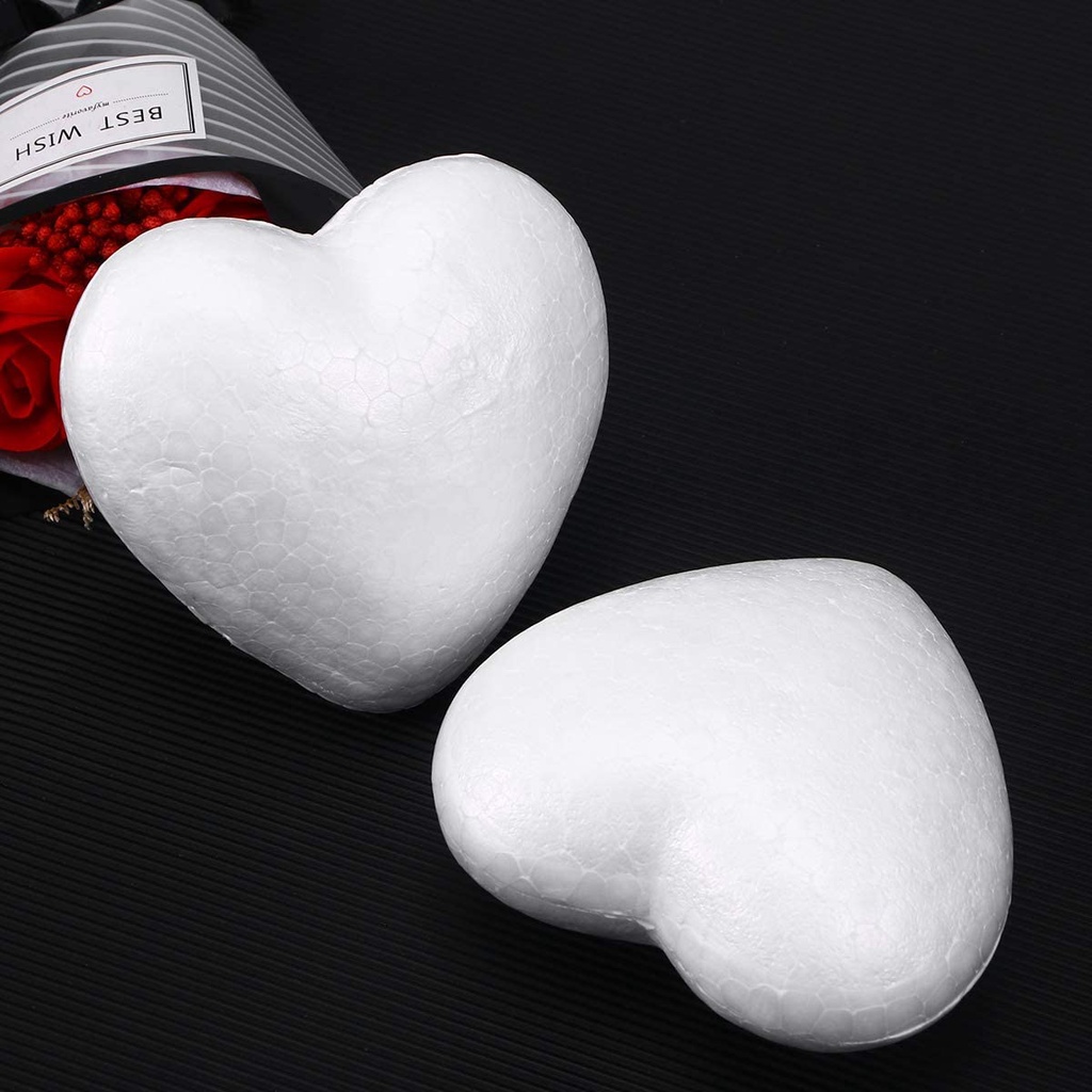[Golden Dragon] StyroFoam Heart Shaped Styrofoam, Blank, White DIY ...