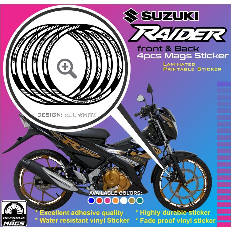 Suzuki Raider Mags Printed and Laminated Decals Stickers | Shopee ...