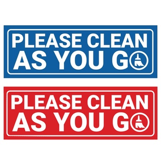 CLAYGO Please Clean as You Go - Red Blue - Laminated Signage - 4 x 11 ...