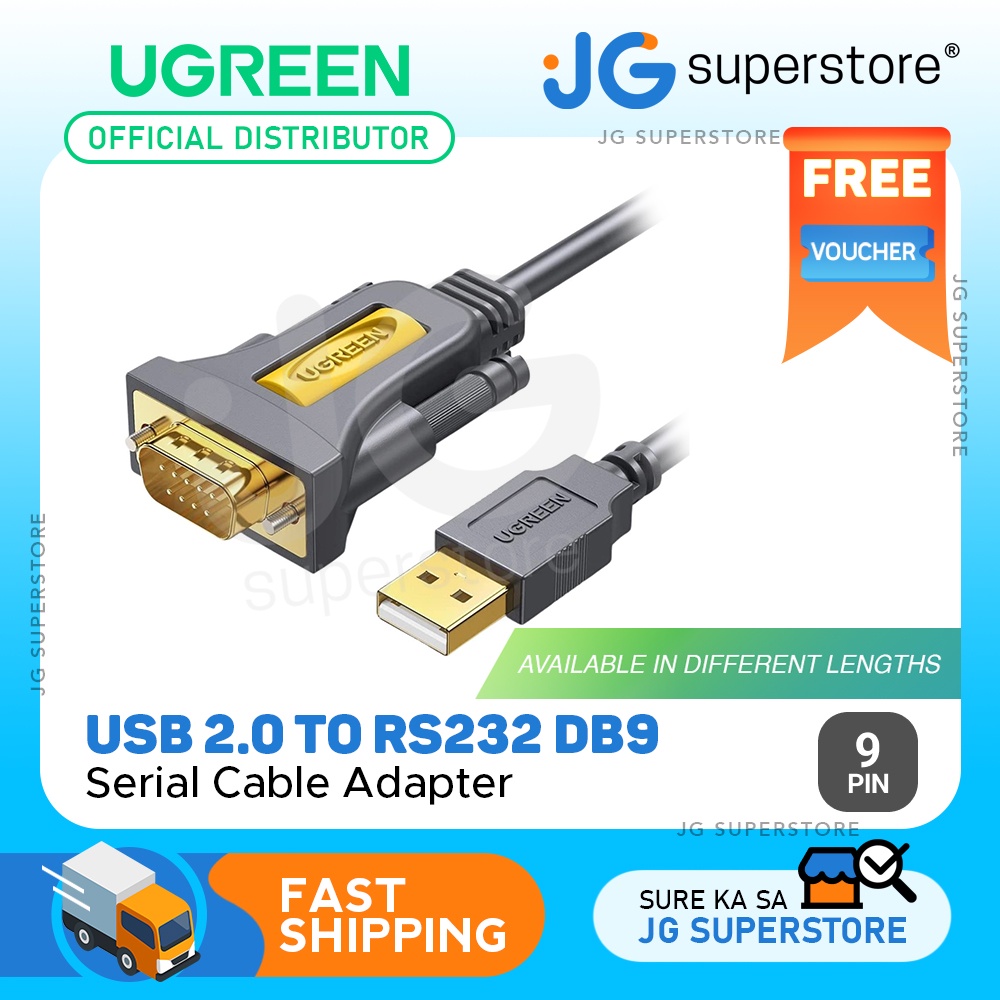 UGREEN USB 2.0 Male to RS232 DB9 Male 60Mbps Serial Cable Adapter with ...