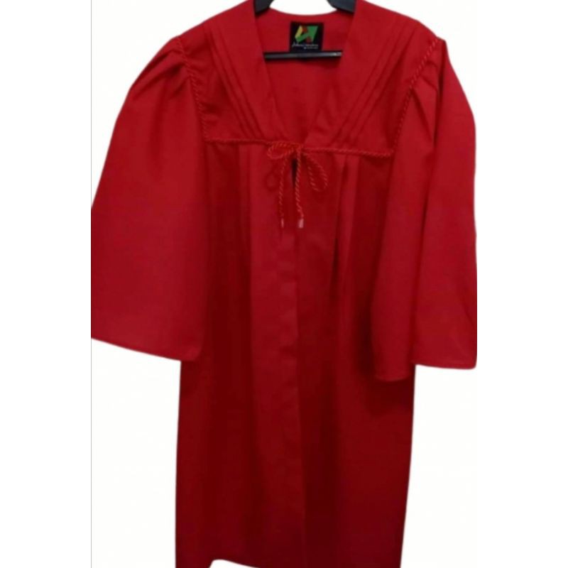 red Graduation toga with Cap for senior High school | Shopee Philippines