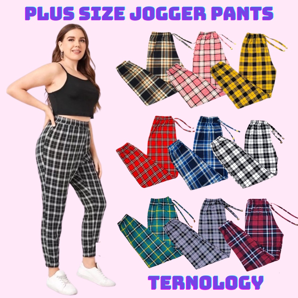 RANA PLUS SIZE PLAID CHECKERED KOREAN JOGGER PANTS FOR WOMEN | Shopee ...