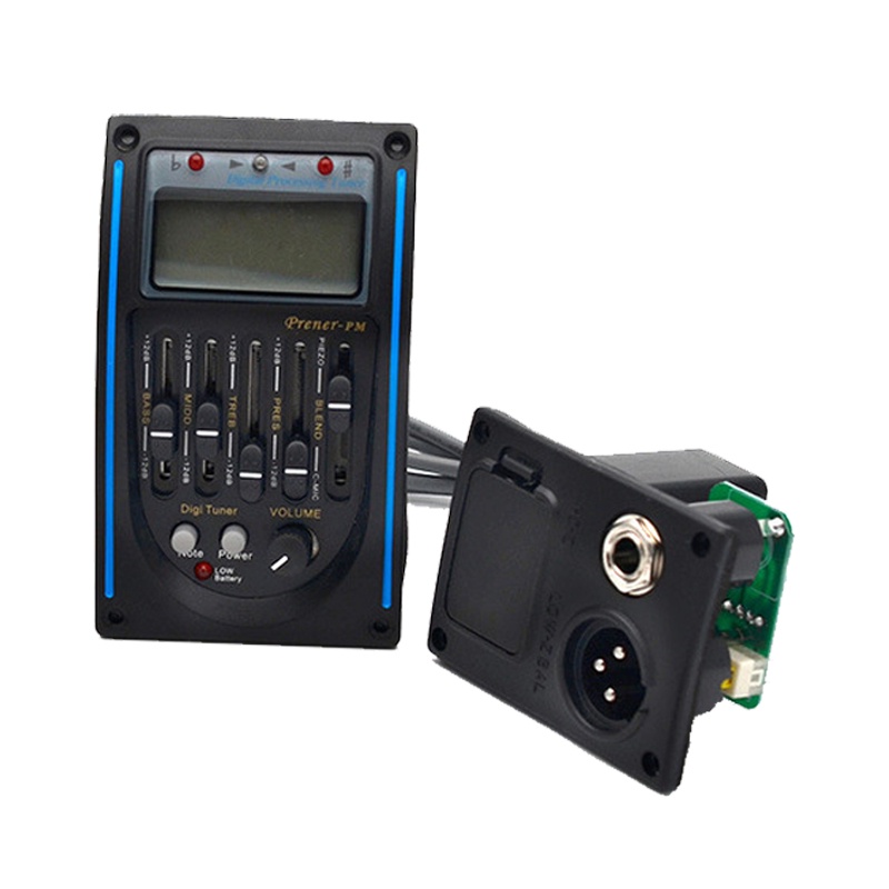 RC Music 5 Bands Acoustic Guitar Pickup EQ Preamp LCD Tuner Equalizer ...