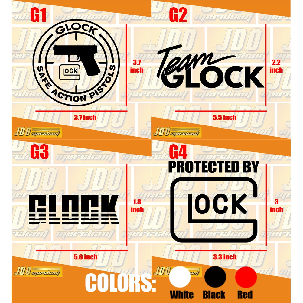 GLOCK vinyl sticker for car / motor | Shopee Philippines