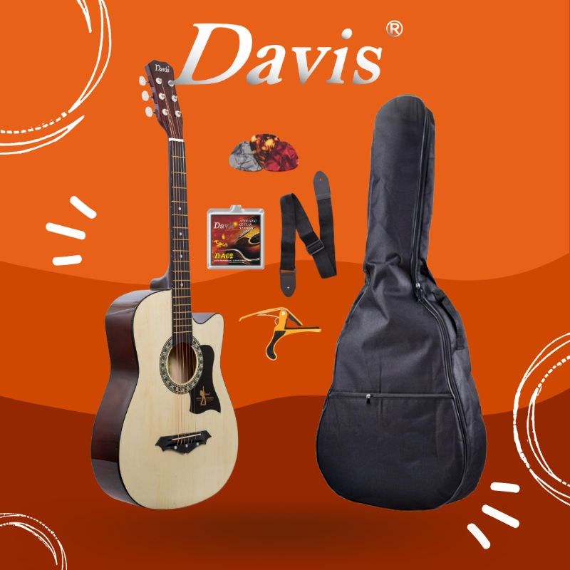 Davis Acoustic Guitar jr size w/ pickup or w/o pickup complete set ...