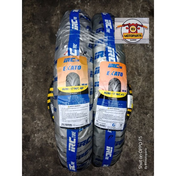 IRC exato tire 90 80 & 80 80 17 Free pito & tire selant | Shopee ...