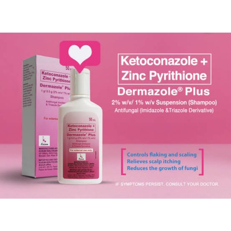 Dermazole Plus shampoo 50ml (Antidandruff and Antifungal) | Shopee ...