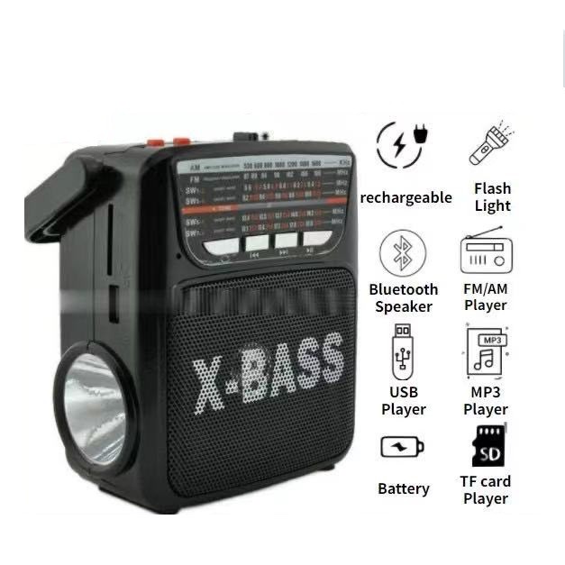 kuku Rechargeable AM/FM Radio with wireless bluetooth speaker USB/SD Music Player | Shopee ...