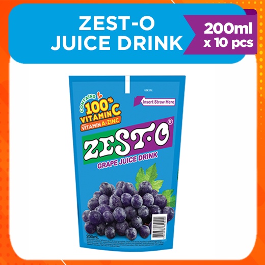 Zest-O Juice Drink Grapes (10 x 200ml) | Shopee Philippines
