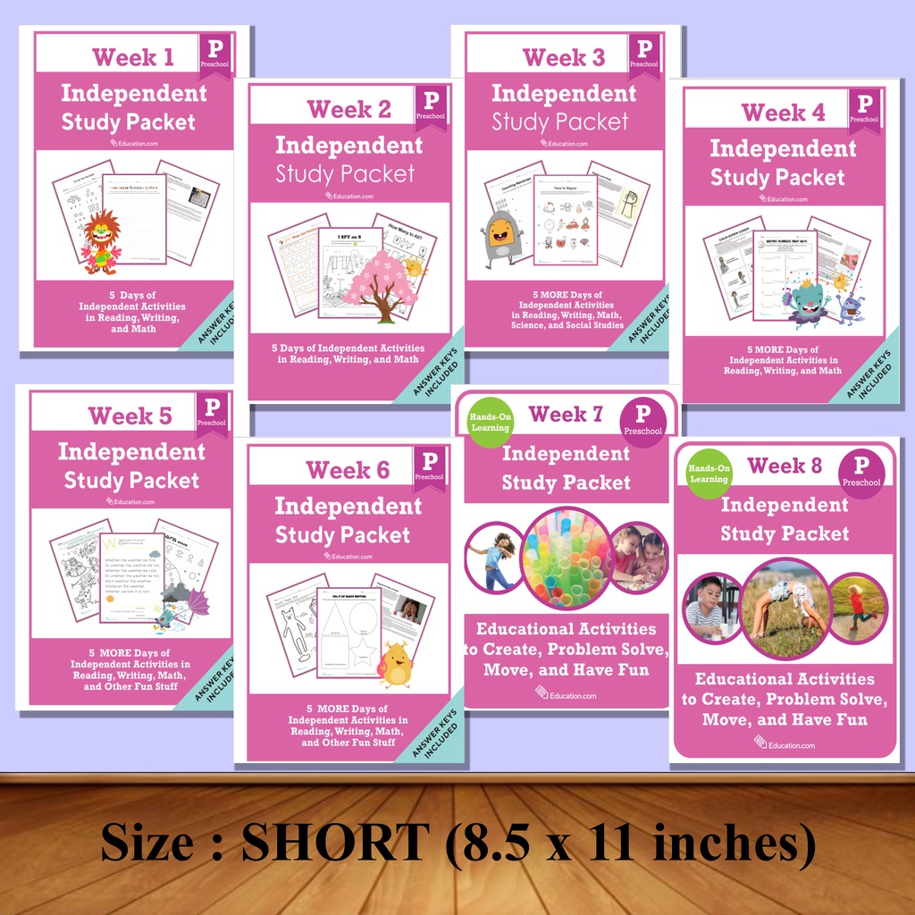 PRESCHOOL Independent Study Packet (Worksheets / Workbooks) | Shopee ...