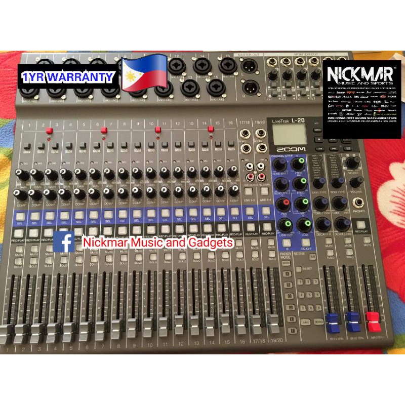 Zoom LiveTrak L-20 L20 - 20-Input Digital Mixer & Multitrack Recorder ...