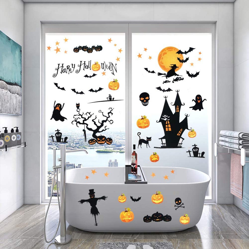 Horrible Halloween Stickers Wall Window Door Floor Decal Stickers Party ...