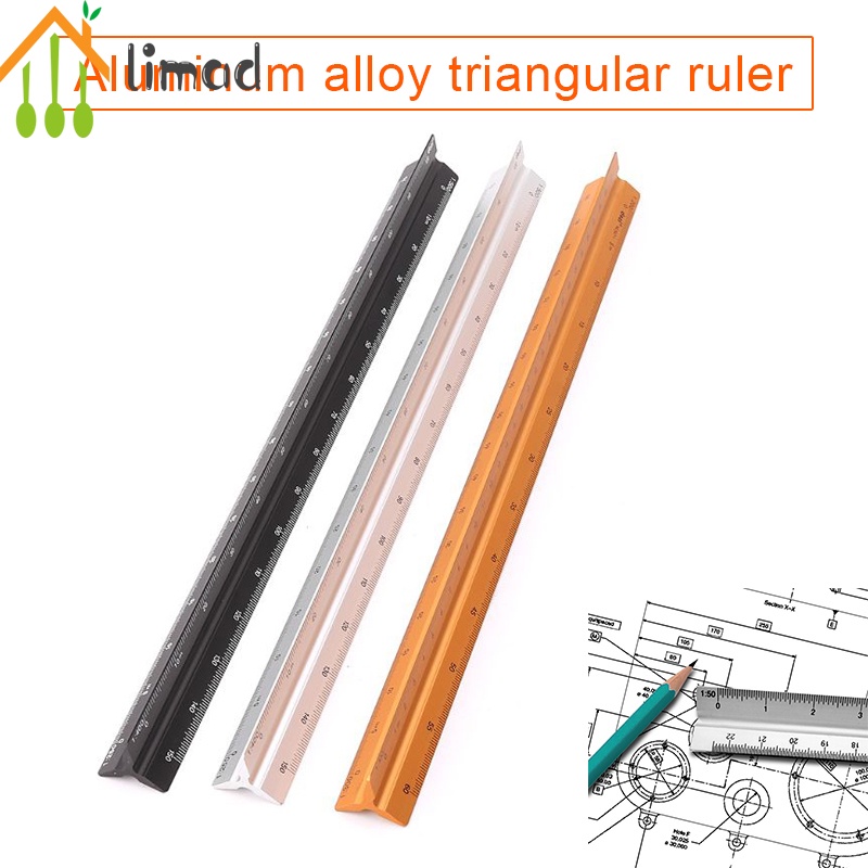 30cm Triangular Architect Scale Ruler Aluminum Scale Ruler for Drafting ...