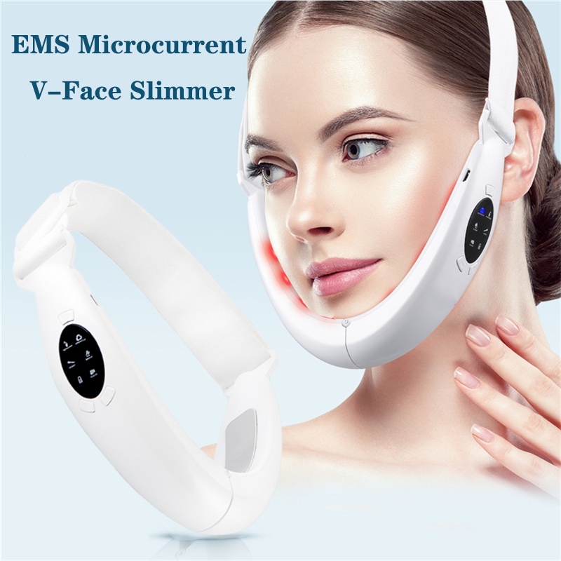 Electric V-shaped Thin Face Slimming Cheek Massager Facial Lifting V ...