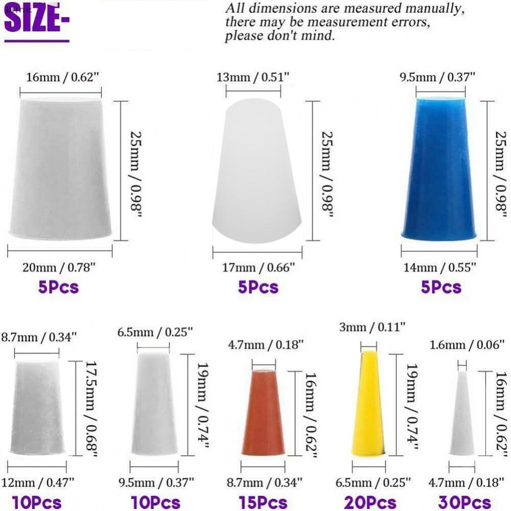 100Pcs High Temp Masking Plugs Powder Coating Silicone Cone Plugs ...