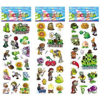 10 Sheets Plants Vs Zombies Stickers Cartoon Toys Children Scrapbook ...