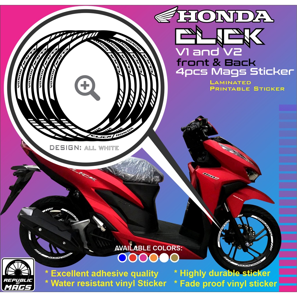 Honda Click 125/150/160 Mags Sticker Decals Printed Laminated ...
