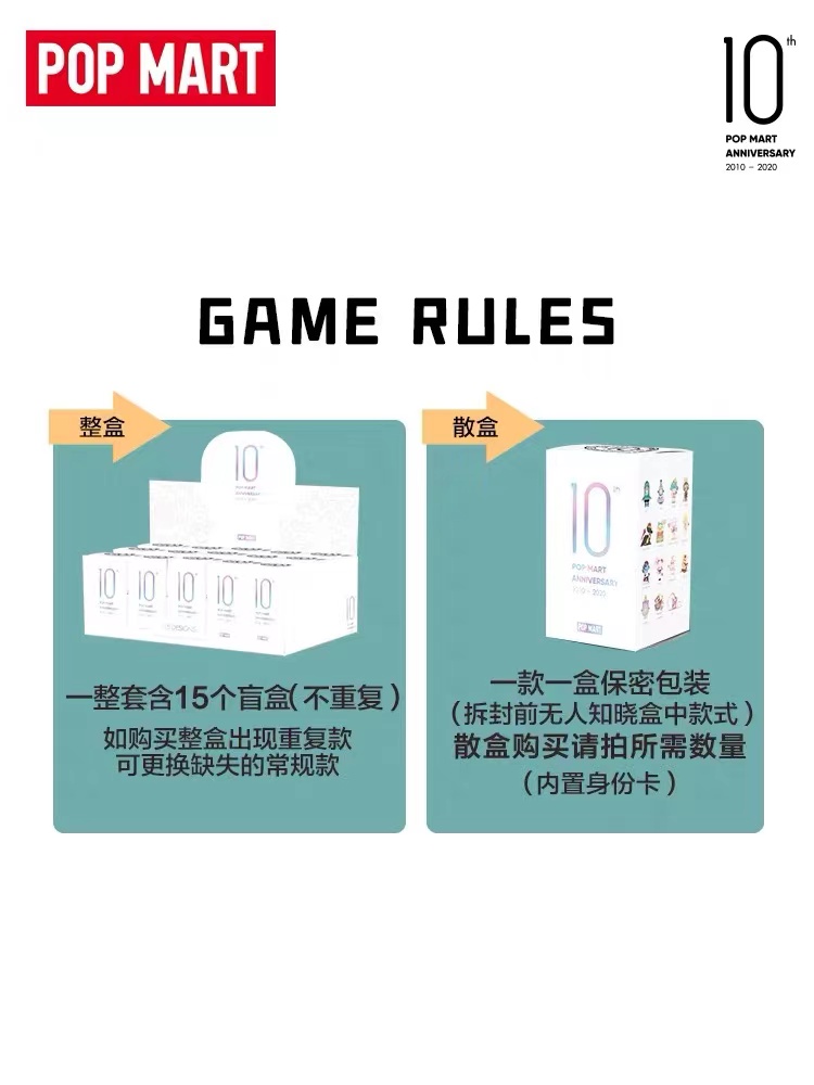 POPMART 10th Anniversary Blind Box Confirmation Blind Box POPMART ...