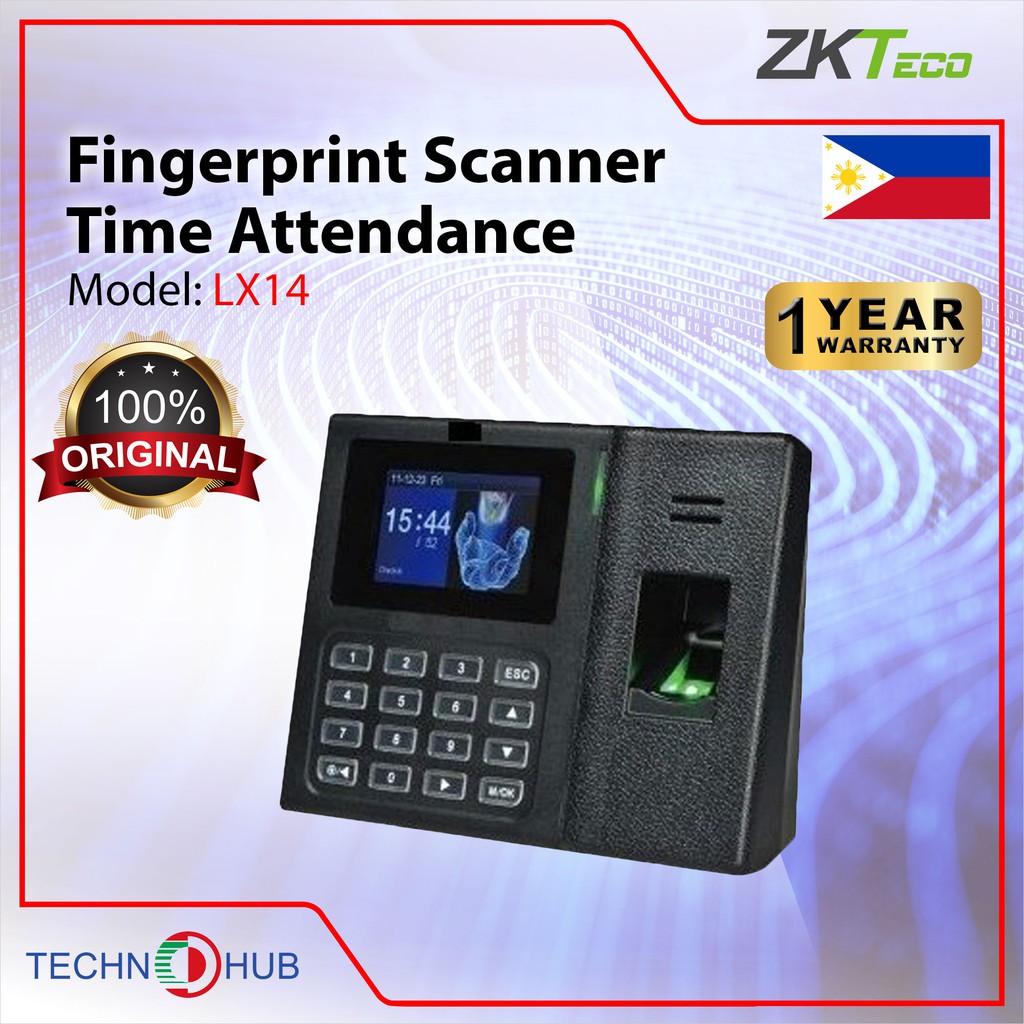 ZKTeco LX14 Biometric Attendance - Machine Time Clock Recorder 185 x 140 x 30 mm | Shopee ...