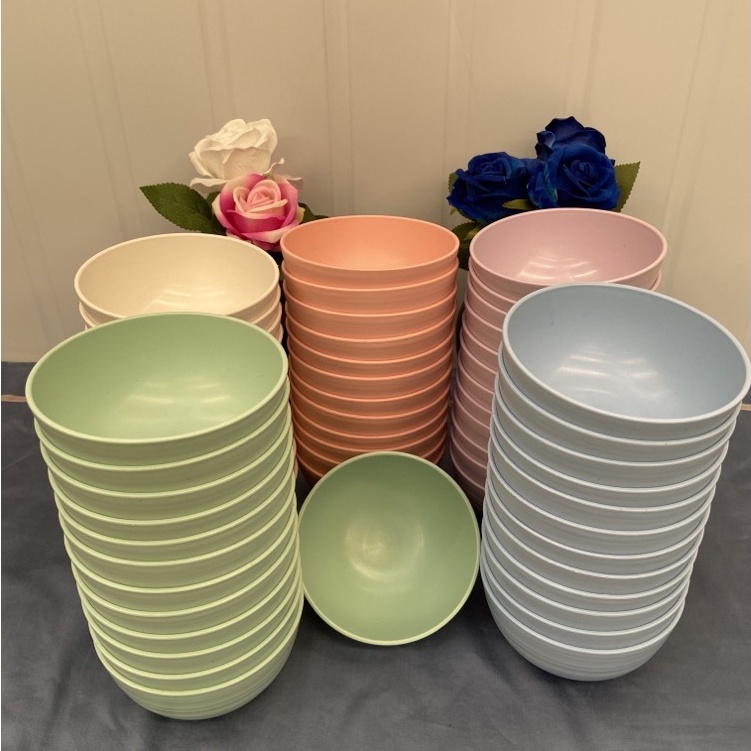 6pcs/12pcs (12cm) Wheat straw Eco-friendly material small rice bowl ...